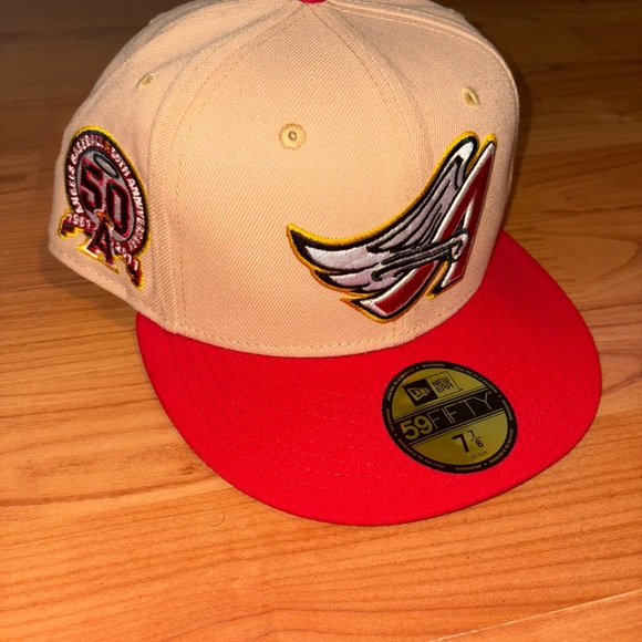 New Era | Accessories | New Era 59fifty Red Cap With Embroidered Design ...